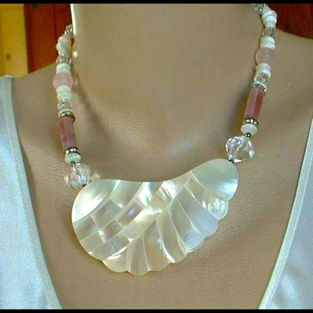 Rare 80s Vintage Mop Dauplaise Statement Necklace - Gem